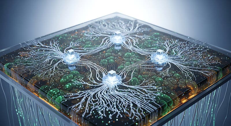 Bio Digital Data Flow Organic Computing Concept Stock Illustrations ...