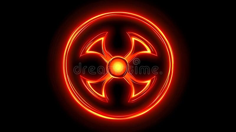 Glowing Biohazard Symbol on a Dark Background Stock Photo - Image of ...