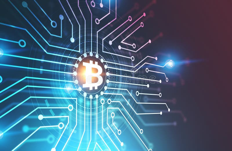 Glowing Bitcoin Interface, Hud Stock Illustration - Illustration of ...