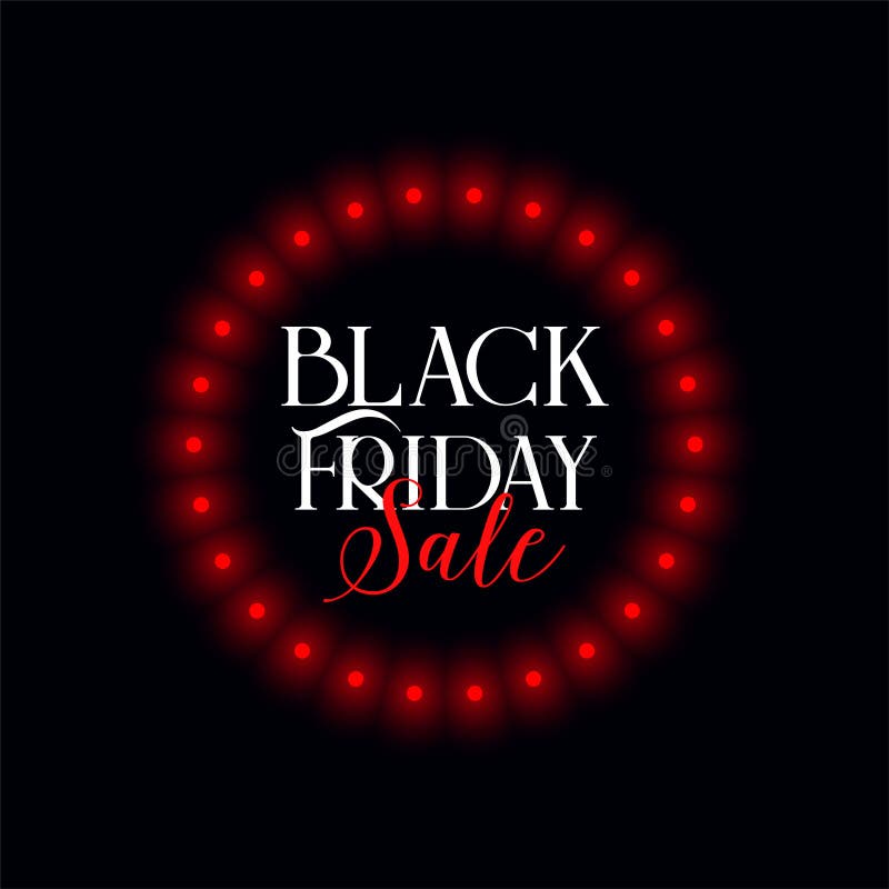 Glowing Black Friday Sale Template with Red Light Effect Stock Vector ...