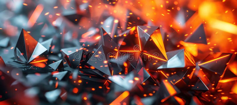 Glowing Black Pyramid Triangle Shape Business Background, Glass Stock ...