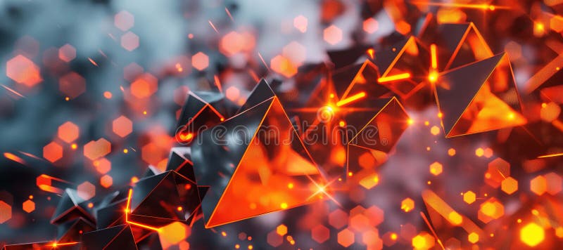 Glowing Black Pyramid Triangle Shape Business Background, Glass Stock ...