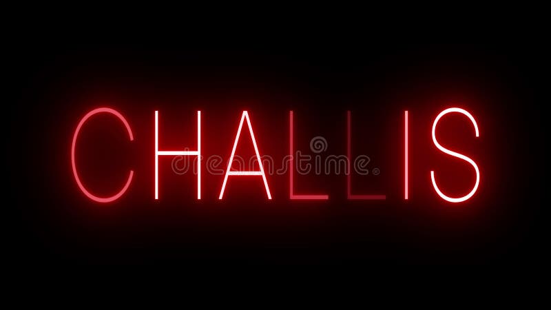 Glowing and Blinking Red Retro Neon Sign for CHALLIS Stock Footage ...