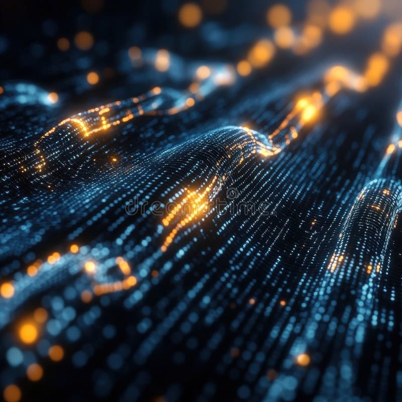 A Glowing Blockchain Network Transitions into a Vibrant Digital Data ...