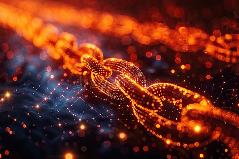 Glowing Blockchain Technology Concepts with Digital Links and ... Glowing Blockchain Technology Concepts with Digital Links and ...
