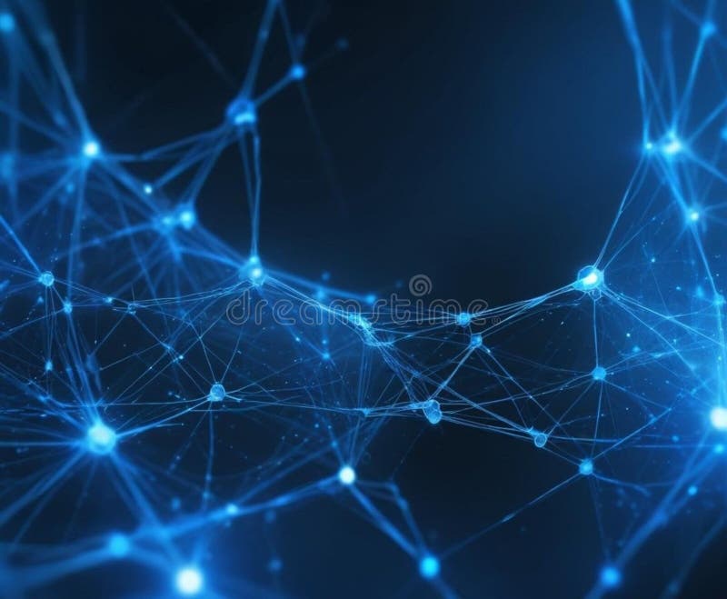 Glowing Blue Abstract Network with Interconnected Nodes in Lines ... Glowing Blue Abstract Network with Interconnected Nodes in Lines ...