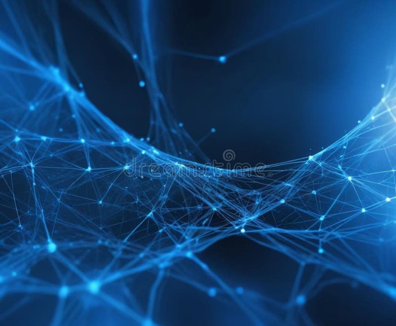 Glowing Blue Abstract Network with Interconnected Nodes in Lines ... Glowing Blue Abstract Network with Interconnected Nodes in Lines ...