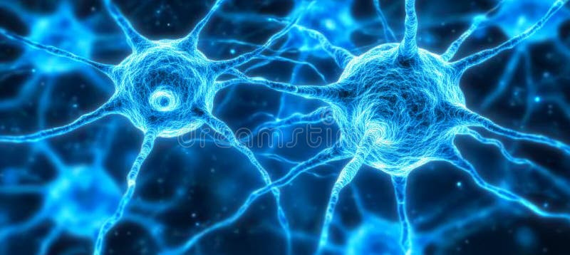 Glowing Blue Abstract Neural Network Vector Illustration, Artificial ...