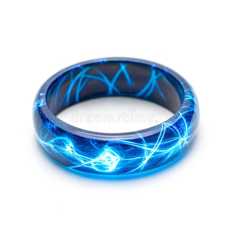 Glowing Blue Abstract Ring Electric Particle Glow Line Isolated on ...