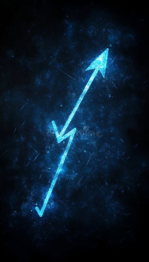 Glowing Blue Arrow Chart As a Symbol of Upward Trend, Growth, and ...