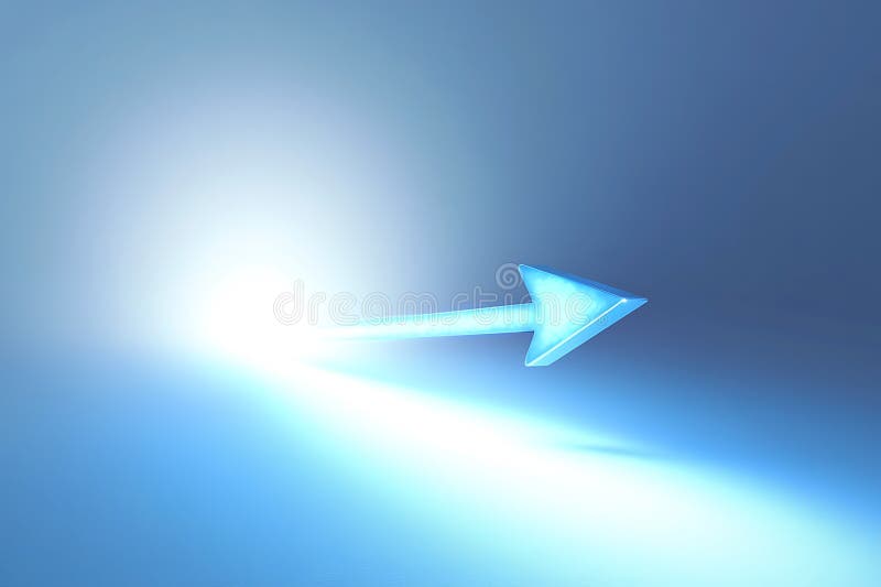 Glowing Blue Arrow, Progress, Direction, Future, Abstract 3D Render ...