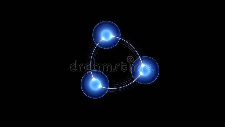 Glowing Blue Atomic Structure on Black Background Stock Photo - Image ...