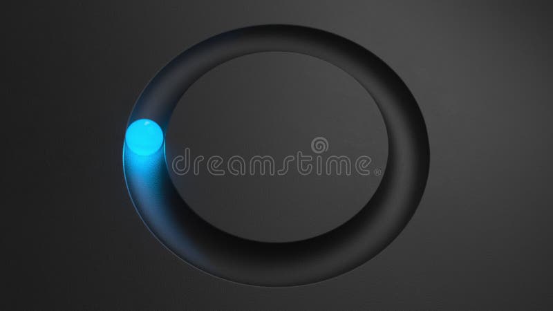Glowing Blue Ball Rolling in Circular Gutter Animation. Minimal Cycled ...