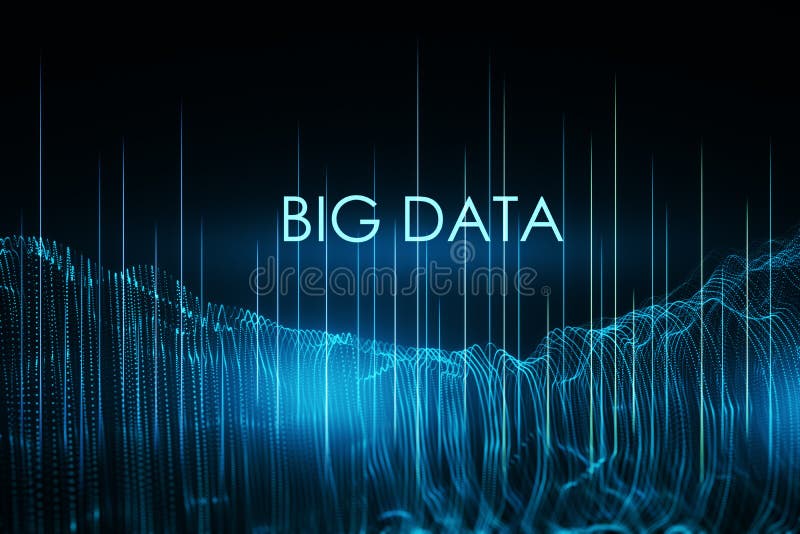 Glowing Blue Big Data Background. Technology, Metaverse and Future ...