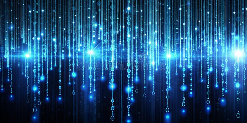 Glowing Blue Binary Code Streams Across Abstract Dark Background AI ... Glowing Blue Binary Code Streams Across Abstract Dark Background AI ...