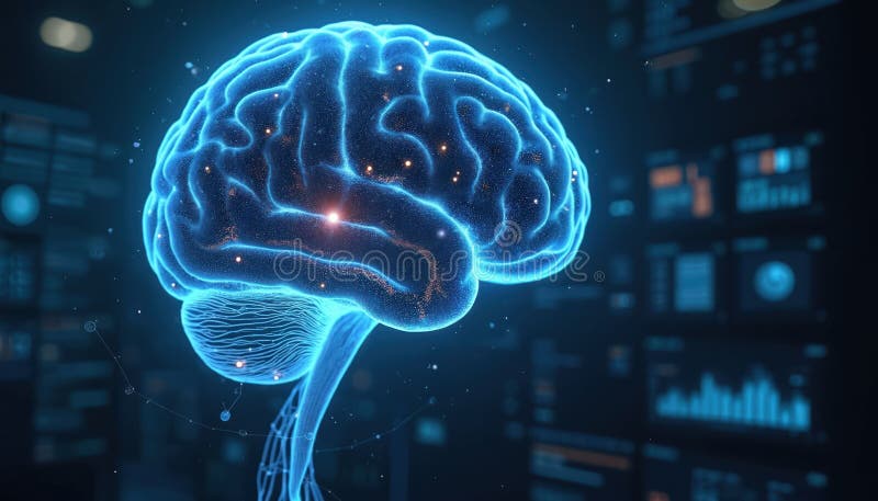 Glowing Blue Brain Interface Displays Emotional, Physical Health ...