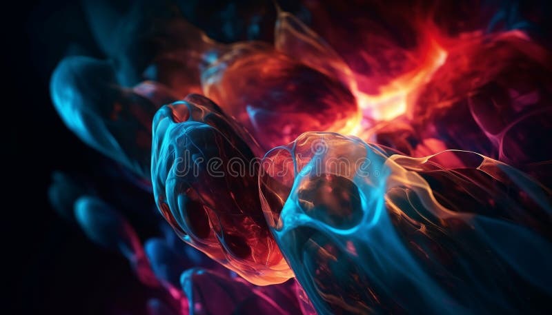 Glowing Blue Cancer Cell in Abstract Space Generated by AI Stock ...