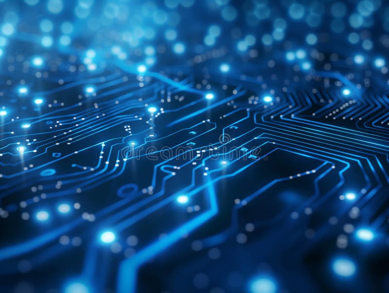 Glowing Blue Circuit Board stock photo. Image of board - 321126398
