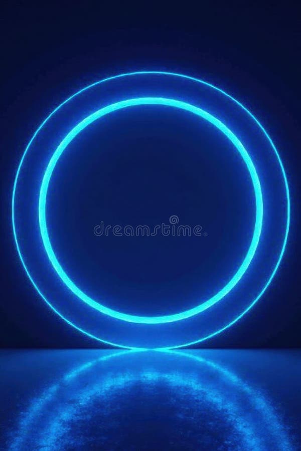 Glowing Blue Circular Frame, Abstract Futuristic Backdrop , Simple ...
