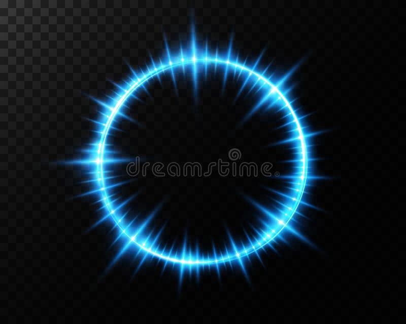 A Glowing Blue Circular Glow Effect Accompanied by Sparkles Creates a ...