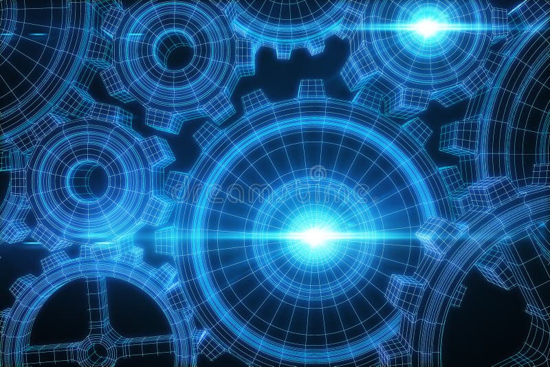 Blue Cogs / Gears stock vector. Illustration of modern - 1584021