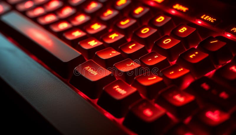 Glowing Blue Computer Keyboard Symbol Illuminates Modern Business Ideas ...