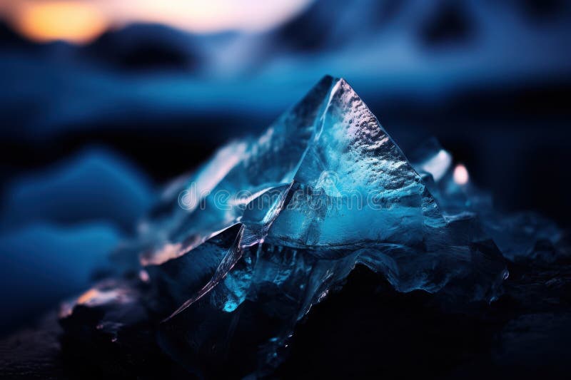 Glowing Blue Crystal in Dark Environment Stock Illustration ...