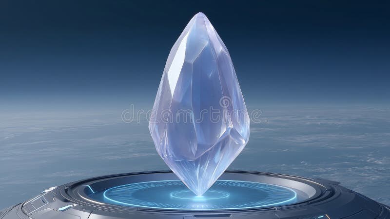 Glowing Blue Crystal Floating Futuristic Platform Stock Photos - Free ...