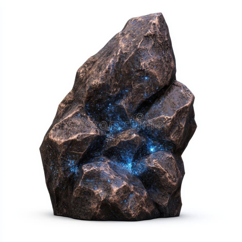 Glowing Blue Crystal Rock Formation Stock Illustration - Illustration ...