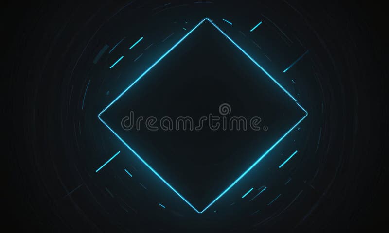Glowing Blue Diamond-shaped Frame is Centered Against Dark Background ...
