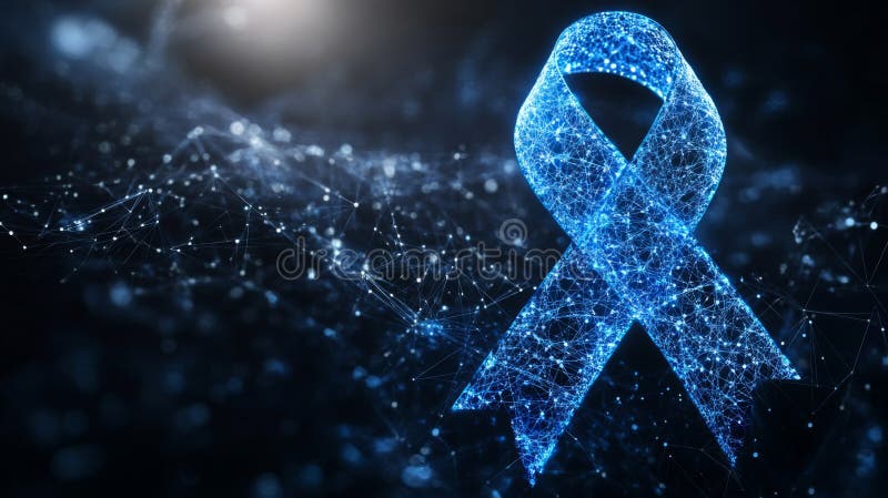Glowing Blue Digital Ribbon on Dark Background Stock Illustration ...
