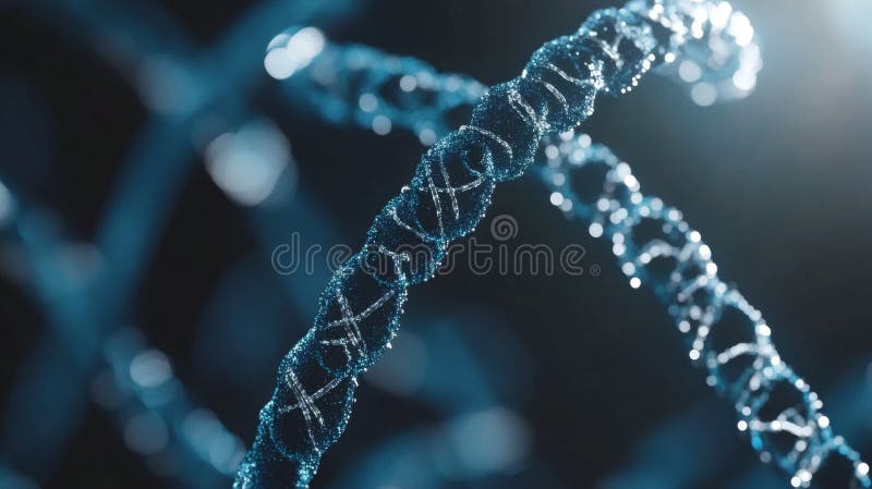 Glowing Blue DNA Helix Abstract Background Stock Illustration ...