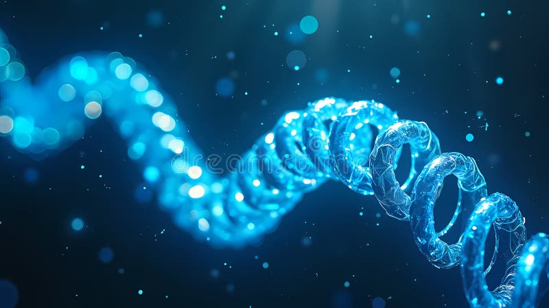 Glowing Blue DNA Helix, Abstract Science Background Stock Illustration ...