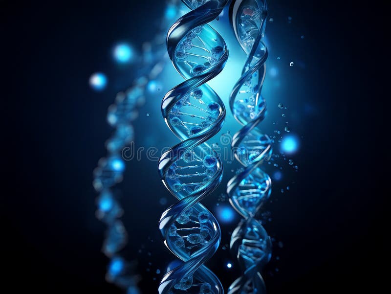 Glowing Blue DNA Strands, Helix Structure, Genetic Code, Science ...
