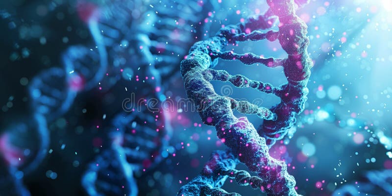 DNA Sequence. Molecules Structure Dna Code. Dna Helix Enlarged Model in ...