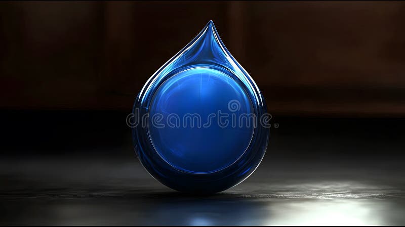 Glowing Blue Droplet on a Dark Background Stock Illustration ...
