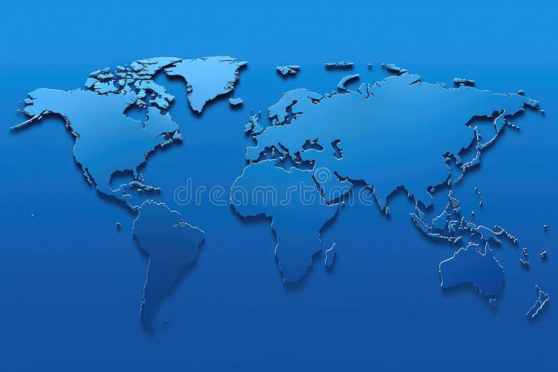 Glowing Blue Earth Map for Digital Design. Stock Illustration ...