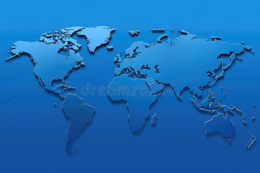 Glowing Blue Earth Map for Digital Design. Stock Illustration ...
