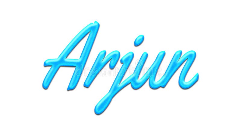 Glowing Blue Effect of Name Arjun on White Background. Stock ...