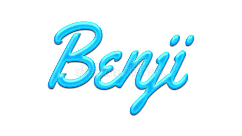 Glowing Blue Effect of Name Benji on White Background. Stock ...