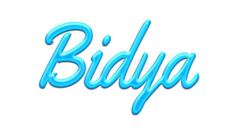 Glowing Blue Effect of Name Bidya on White Background. Stock ...