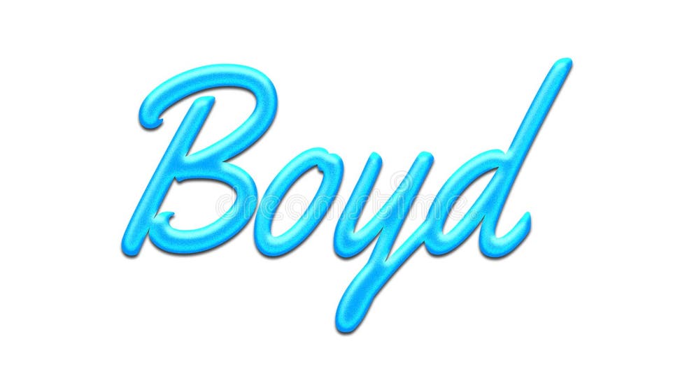 Glowing Blue Effect of Name Boyd on White Background. Stock ...