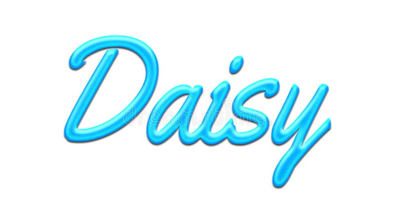 Glowing Blue Effect of Name Daisy on White Background. Stock ...