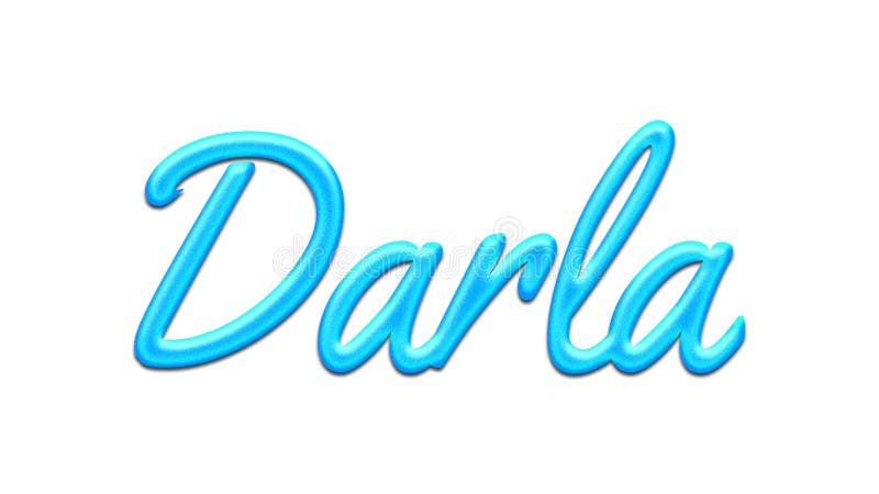 Glowing Blue Effect of Name Darla on White Background. Stock ...