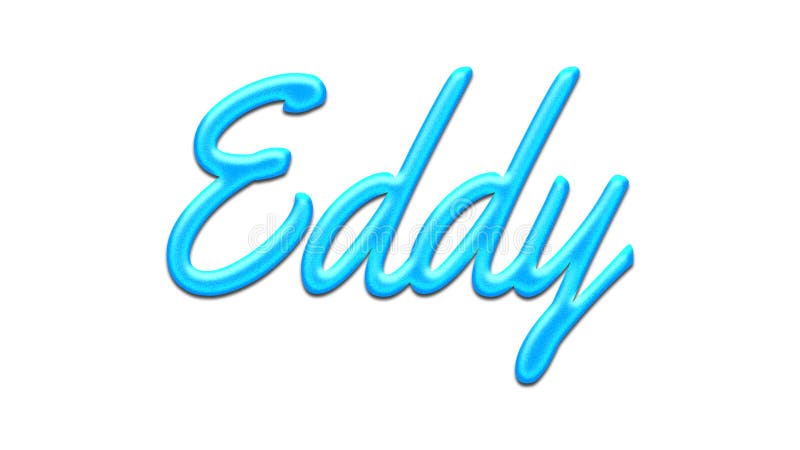 Glowing Blue Effect of Name Eddy on White Background. Stock ...