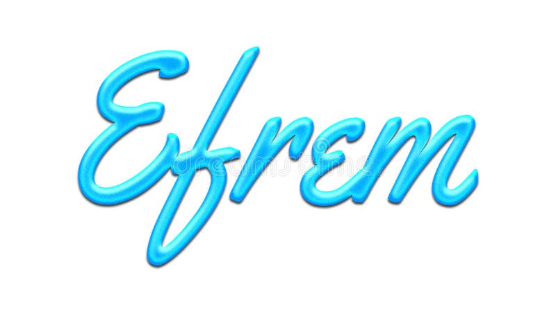 Glowing Blue Effect of Name Efrem on White Background. Stock ...