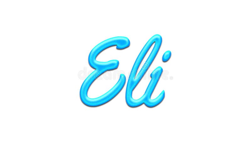Glowing Blue Effect of Name Eli on White Background. Stock Illustration ...