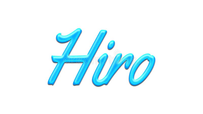 Glowing Blue Effect of Name Hiro on White Background. Stock ...