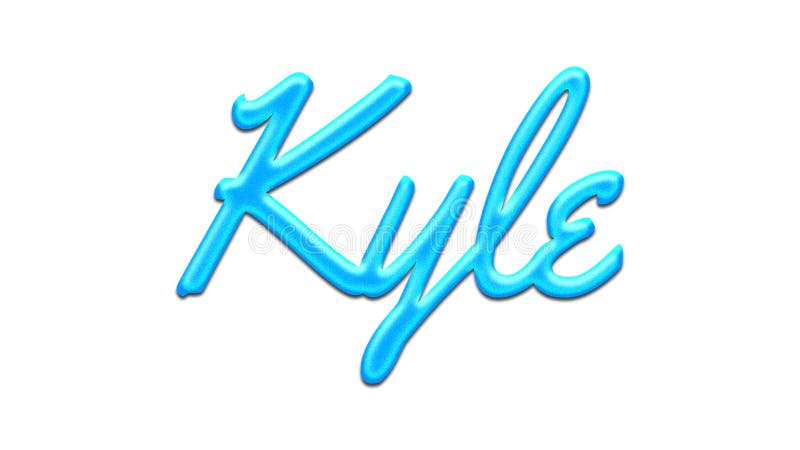 Glowing Blue Effect of Name Kyle on White Background. Stock ...