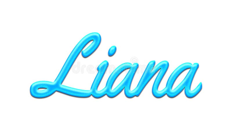 Glowing Blue Effect of Name Liana on White Background. Stock ...